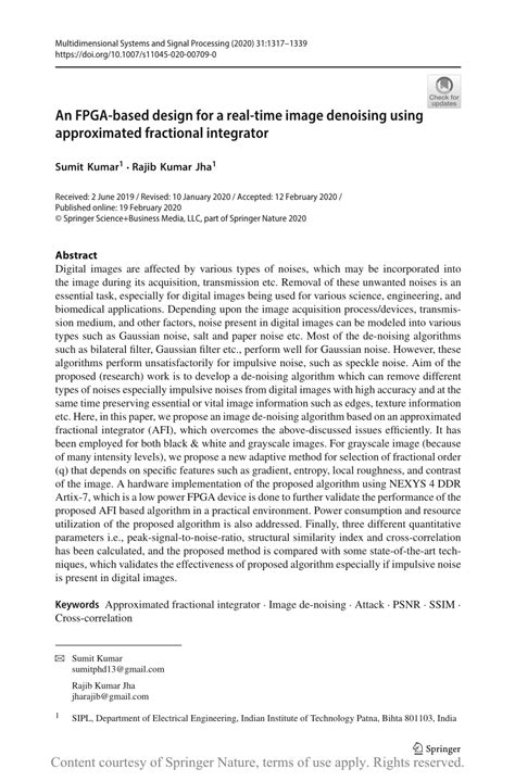 an fpga based design for a real time image denoising using fractional