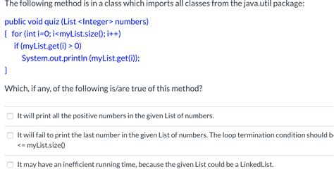 Solved The Following Method Is In A Class Which Imports All