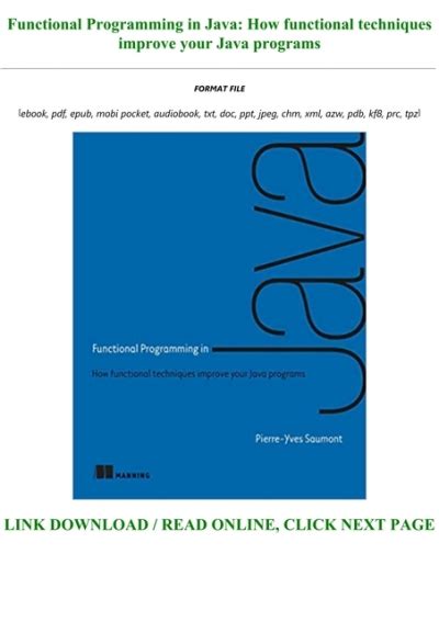 Free Download Functional Programming In Java How Functional