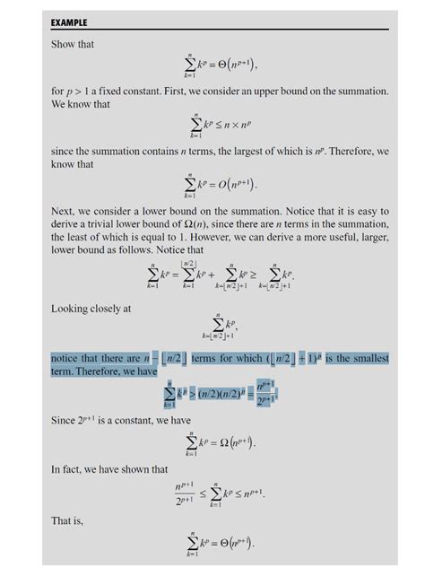 Solved Asymptotic Notation Highlighted Area In The Text Chegg