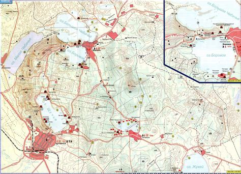карты Топографическая карта окрестностей озера Боровое Казахстан Казахстан Туристический