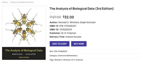 PDF The Analysis Of Biological Data Rd Edition Michael C Whitlock