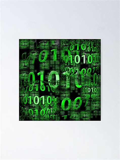 Binary Coding Neon Geometric Abstract Bullets The Matrix Bullet In Binary Code Poster For