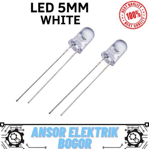 Jual 1 Pcs Led 5mm White Arduino 1 Pcs Led 5mm Putih For Arduino Dll