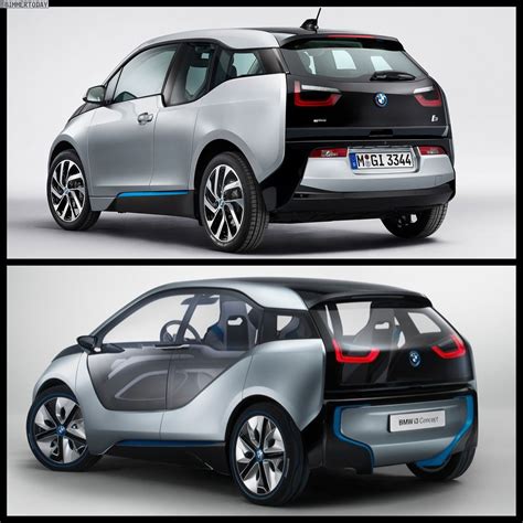 Bmw I3 Electric Car In Grey And Blue