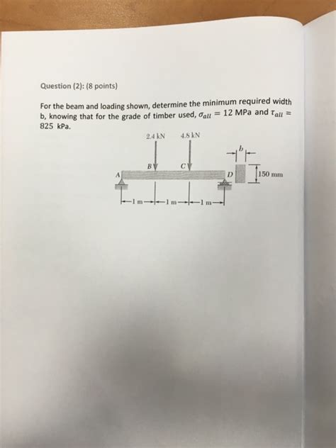 Solved For The Beam And Loading Shown Determine The Minimum Chegg