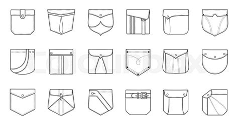 Outline Patch Pockets For Shirts Cargo Pants And Denim Jackets Flap