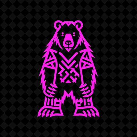 A Bear With A Pink Background That Says The Year Of The Bear Premium