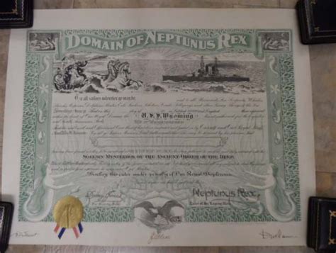 1920 S Usn Shellback Certificates Battleships Ephemera Photographs