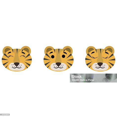 흰색 배경에 고립 된 열린 눈을 가진 호랑이 총구 장식 및 디자인 엽서 직물 포장 아기 섬유 포스터 배너 책에 대한 스톡 벡터 일러스트 레이션 개념에 대한 스톡 벡터 아트