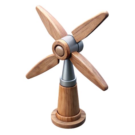 Magnificent Minimalist Wooden Wind Turbine Cutout With Blades Rotating