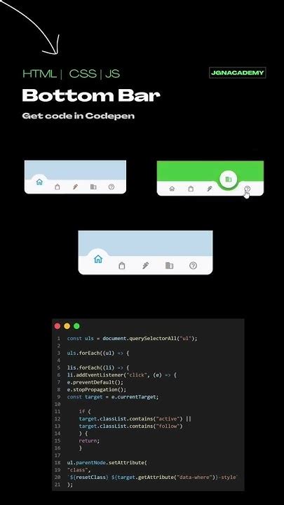 Bottom Bar Html Css Css3 Shorts Edit Software Programming Code