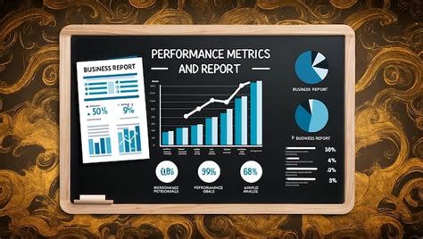 Performance Metrics And Report On Blackboard For Business Analysis Photo Realistic Image