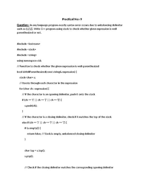Practical No 9 Practical No Question In Any Language Program