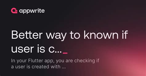 Better Way To Known If User Is Created With Oauth Threads Appwrite