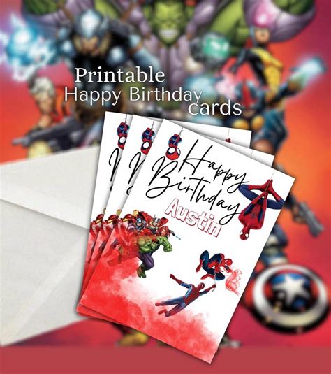 Marvel Happy Birthday Card T Personalised Any Age Spiderman Hulk
