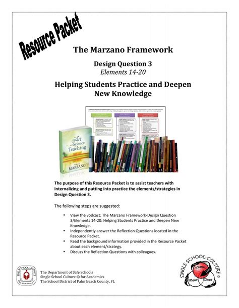 The Marzano Framework Design Question 3 Elements 14 20