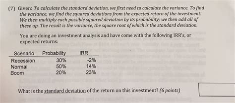 Solved Given To Calculate The Standard Deviation We Chegg