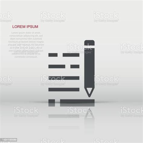 플랫 스타일의 연필 메모장 아이콘입니다 흰색 절연 배경에 문서 쓰기 벡터 일러스트 펜 그리기 비즈니스 개념입니다 검은색에 대한