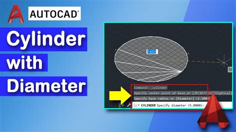 How To Make A 3d Cylinder Using Diameter In Autocad Youtube