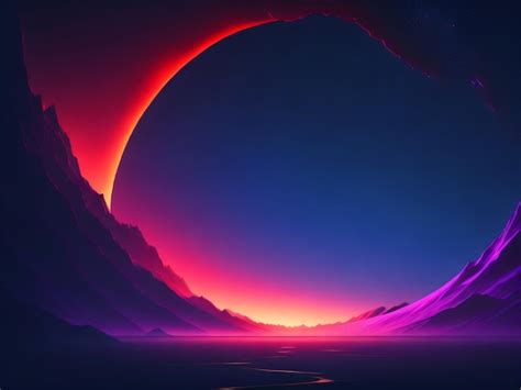 Premium Ai Image A Picture Of A Sunset With A Hole In The Middle Retro Style Wallpaper Background