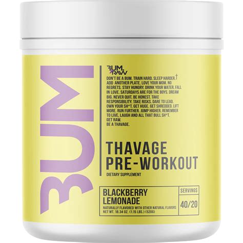 Raw Bum Thavage Pre Workout Blackberry Lemonade Shop Diet And Fitness At H E B