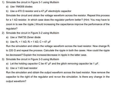 solved 1 simulate the circuit in figure 3 1 using multisim