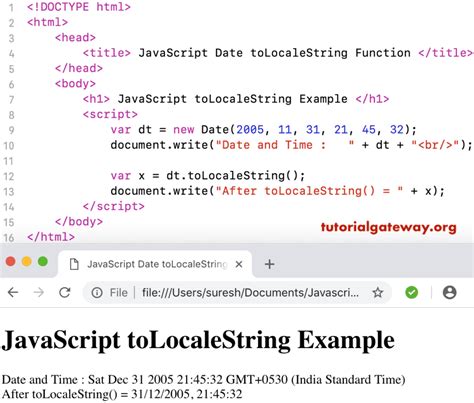 Javascript Tolocalestring