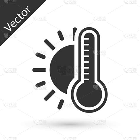 温度计 分离着色 白色 太阳 图标 银色 热 健康保健 图表 测量工具素材 花瓣网