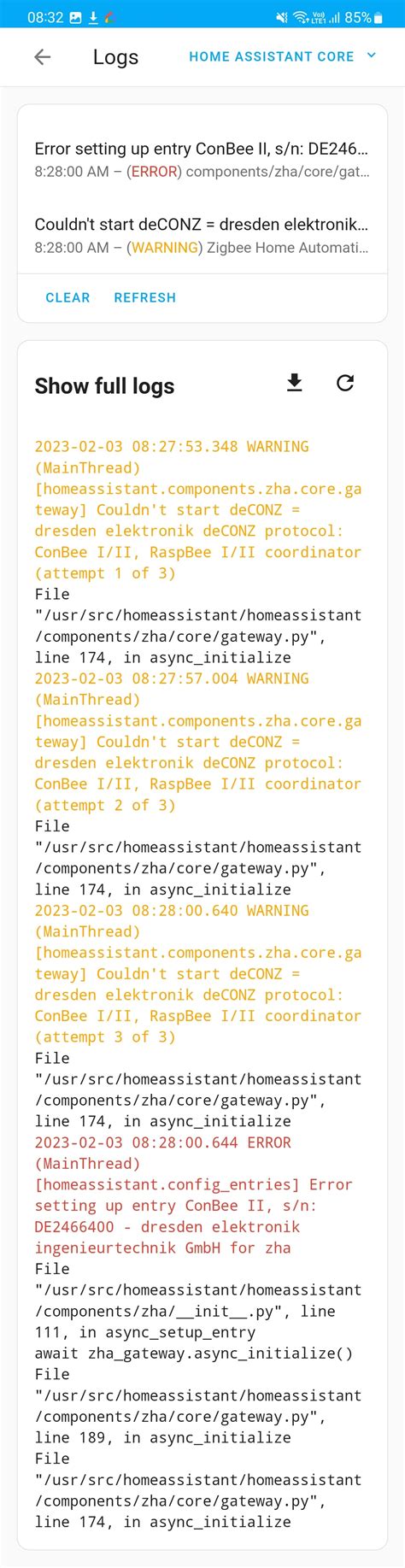 Zha Fail To Initialize Zigbee Home Assistant Community