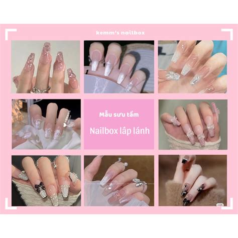 Kemms Nailbox Nailbox Móng úp Thiết Kế Lấp Lánh Sáng Chói Shopee
