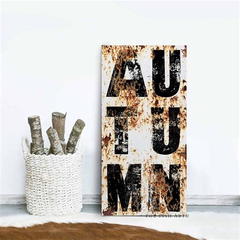 Autumn Rustic Fall Seasonal Decor Vertical Sign Toe Fish Art