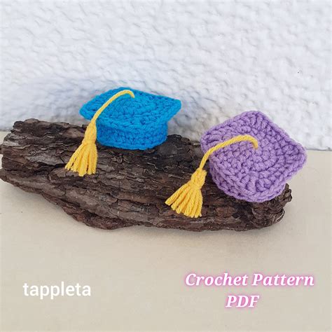 Graduation Cap Mini Crochet Pattern Graduation Cap Decor Inspire Uplift