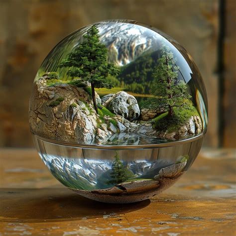 1d Landscape Hydrogel Sphere Premium Ai Generated Image