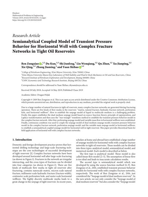 Pdf Semianalytical Coupled Model Of Transient Pressure Behavior For