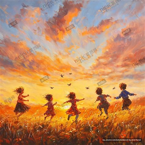 Ai创作图美好童年插画 童年插画梦幻童年 追太阳的小孩 儿童放飞梦想 梦幻儿童插画超治愈 草地奔跑的少年插画 手绘追日的少年 插画夕阳 童趣幻想 六一梦幻童年 童梦飞扬 童梦飞翔 插画落日