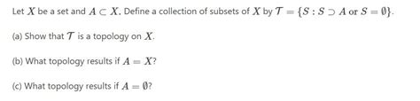 Solved Let X Be A Set And AX Define A Collection Of Chegg