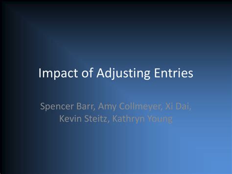 Impact Of Adjusting Entries