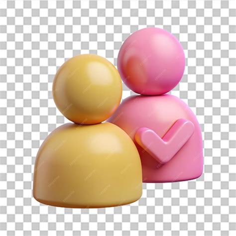 3d Icon People And Approval Mark Isolated On White Background Check Mark Trendy Vector In 3d