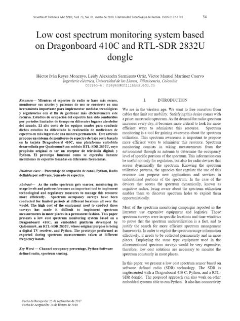 Vista De Low Cost Spectrum Monitoring System Based On Dragonboard 410c