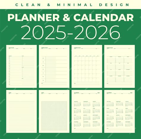 Premium Vector Simple Planner Calendar 2025 2026 In Clean And Minimal