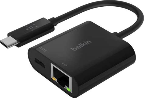 Belkin Usb C To Ethernet Charge Adapter 60w Passthrough Power For Connected Devices 1000