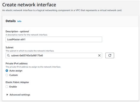 How To Add An Additional Network Interface To A Loadmaster In Amazon