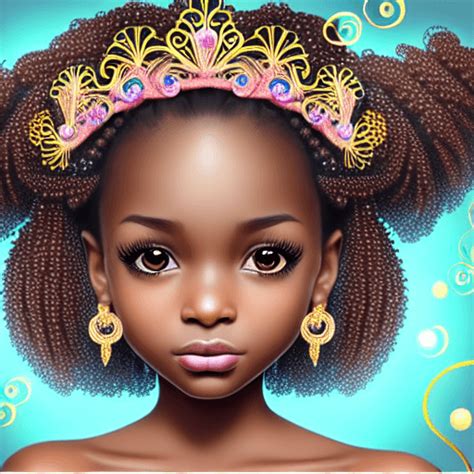 Hermosa chica de piel marrón oscura en 4k al estilo de la princesa de