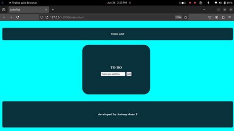 Antony Dass On Linkedin Html Css Javascript Project Todolist