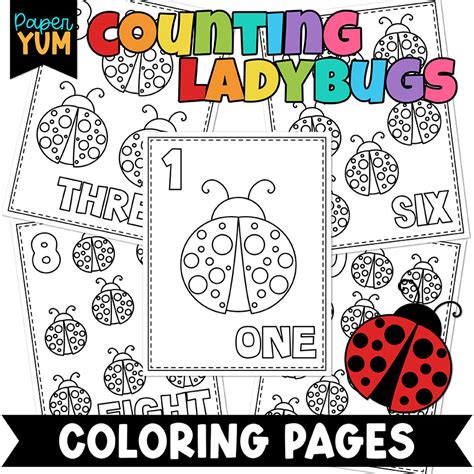 Counting Ladybugs Coloring Pages 10 Pages Classful