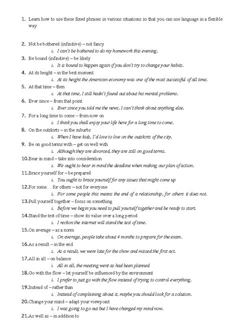 learn how to use these fixed phrases in various situations so that you