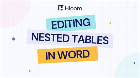 Editing Nested Tables In Word Youtube