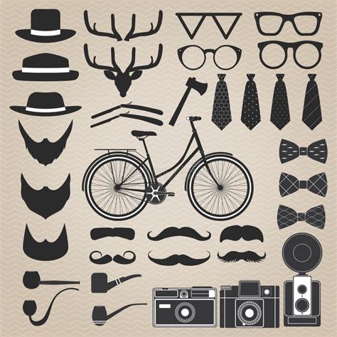 Hipster Style Set 3 Vector Illustration Stock Vector Illustration Of Infographcs Premium