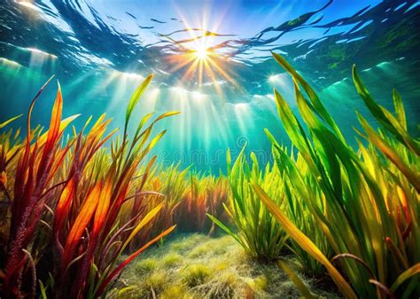 Captivating Closeup Of A Vibrant Seagrass Meadow Stunning Underwater
